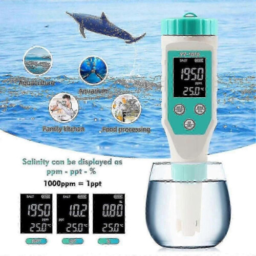 7 In 1 Ph/free Chlorine/orp/ec/tds/salt/temp Ph Meter Swimming Pool ...