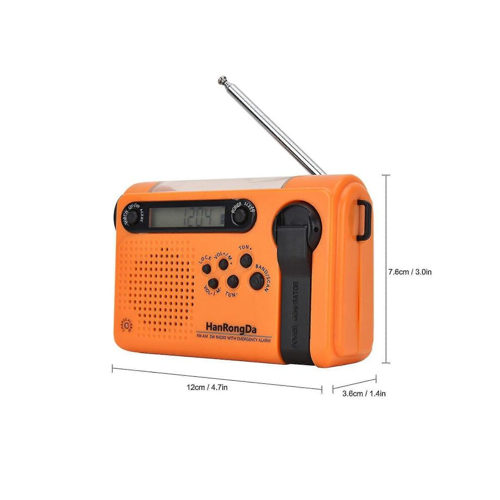(dark green) HanRongDa Outdoor Emergency Radio Portable AM FM SW Radio ...