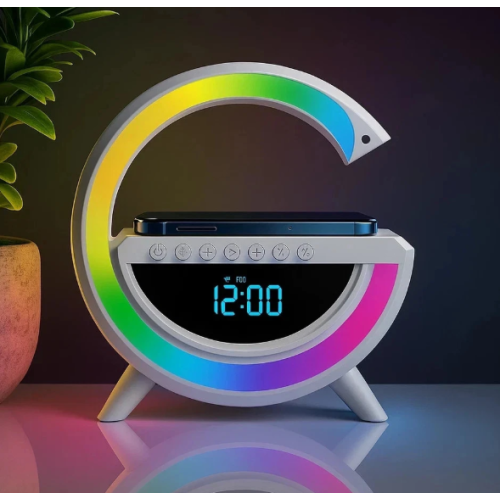Wireless Charger Bluetooth Speaker RGB Light Alarm BT3401 on OnBuy
