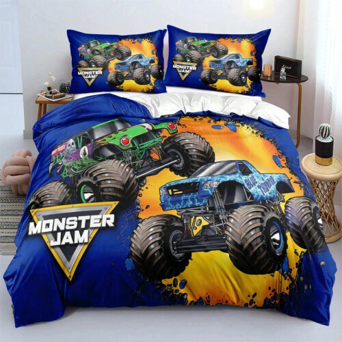 (2, AU King(245x210cm)) Monster Jam Truck 3D Printed Duvet Cover ...