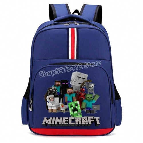 (wdsj24-1, big) Minecraftes Pixel Backpack Cartoon School Bag Cute ...