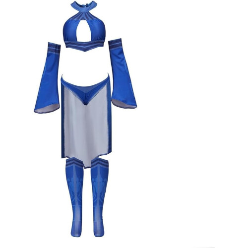 (XXL) Kitana Cosplay Costume Women Kitana Sexy Blue Battle Suit on OnBuy
