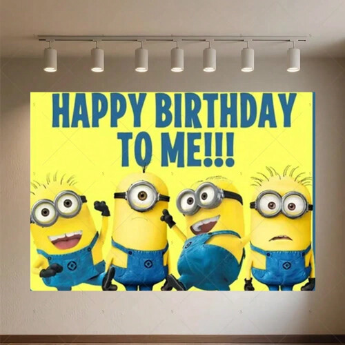 (sk-5-6, 150x100cm) Minions Theme Anime Children Birthday Party Booth ...