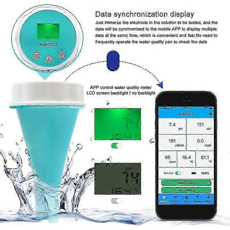 6 In1 Water Quality Detector Smart Online Bluetooth Water Chlorine ...