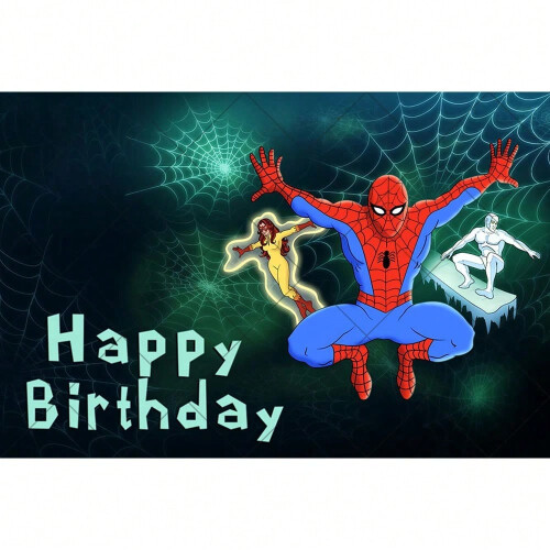 (Vinyl W270xH180cm, YG00366) Super Hero Cartoon Spider Man Photography ...