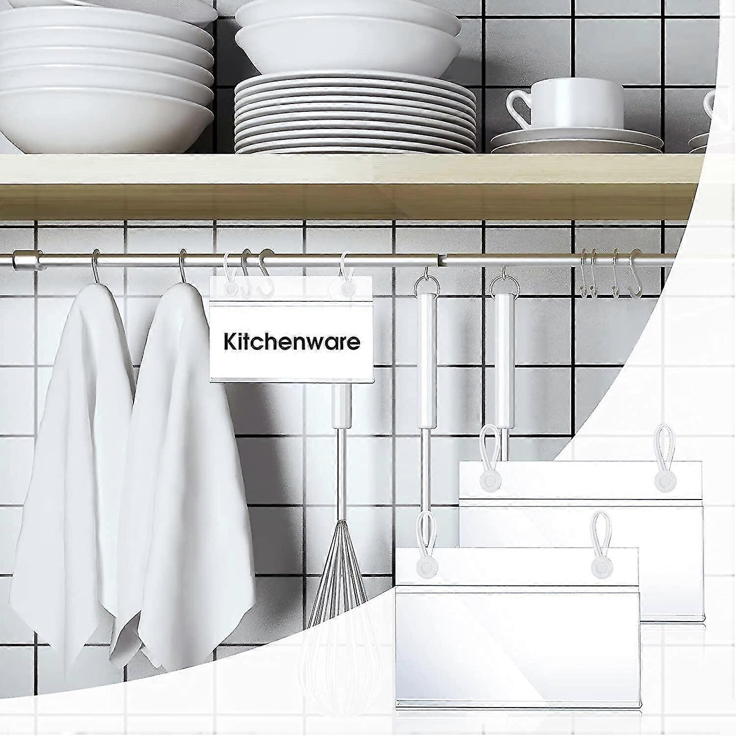 80pcs Plastic Basket Label Holders Price Tag Ticket Hanger Clips With ...