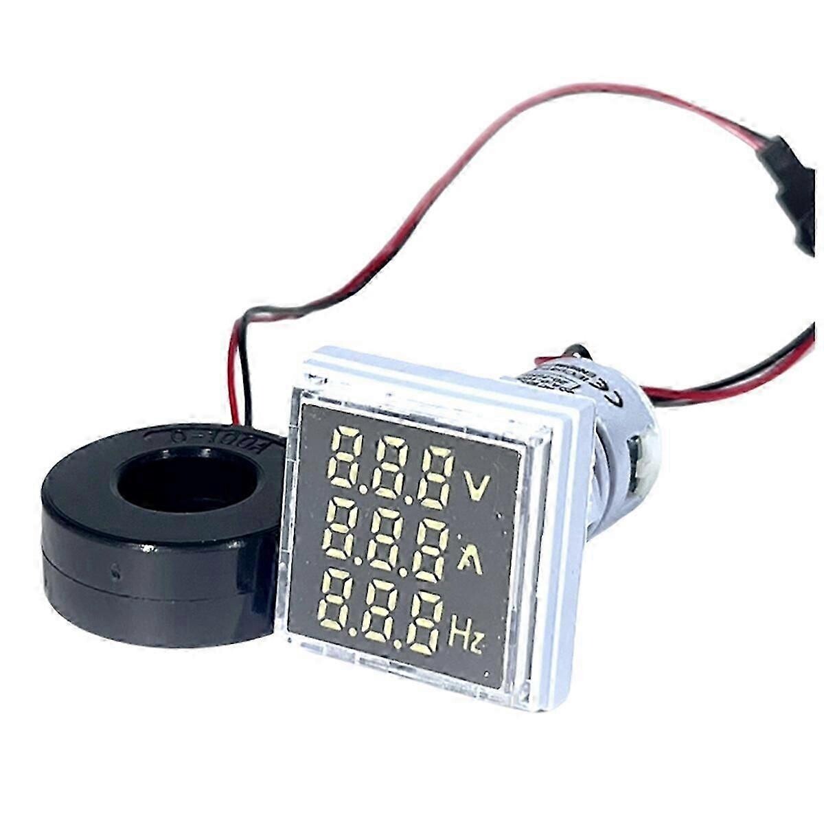 LED Digital Voltmeter Ammeter Hertz Meter AC6-500V Signal Lights ...