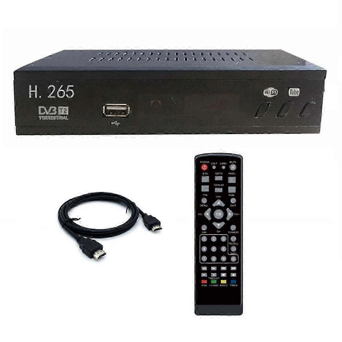 Tuner TV numérique DVB-T2 HEVC 265 Décodeur HD 1080P Récepteur TV ...