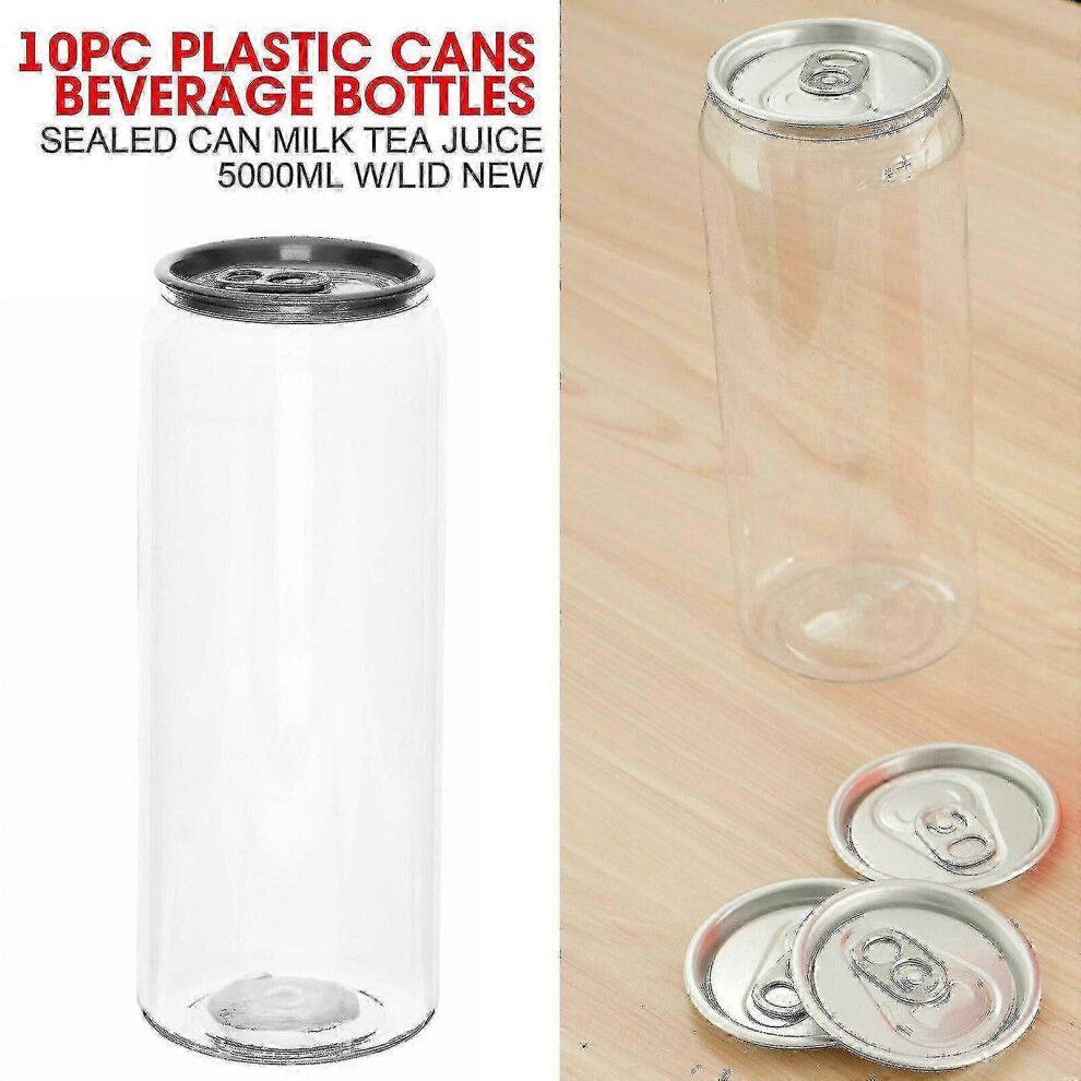 Lot de 10 canettes en plastique scellées pour boissons, lait, thé, jus ...