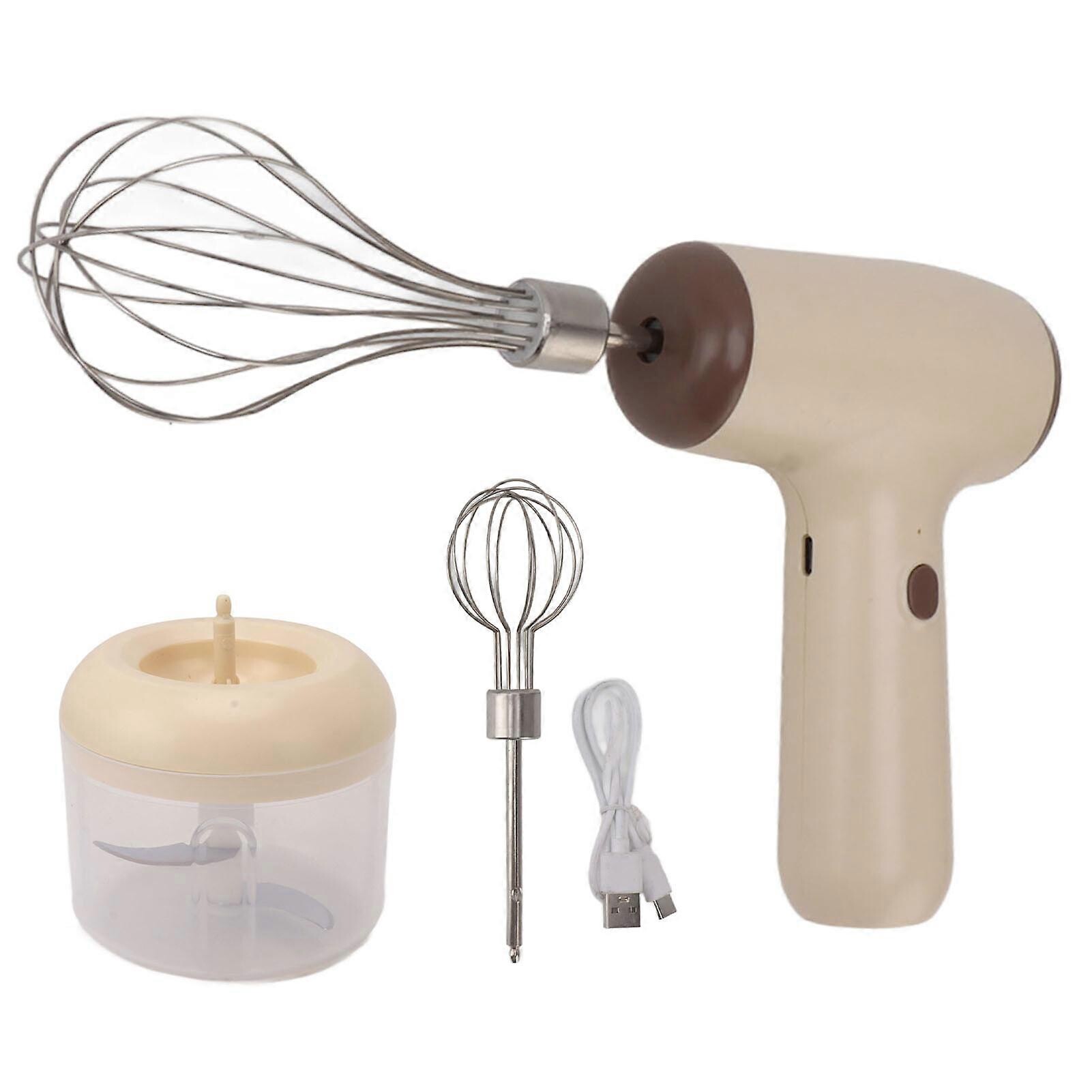 Electric Garlic Chopper Egg Beater Cordless Handheld Food Processor USB ...