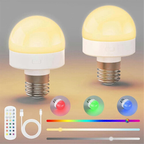 Rechargeable Light Bulbs with Remote - E26 Battery Operated Light Bulb ...