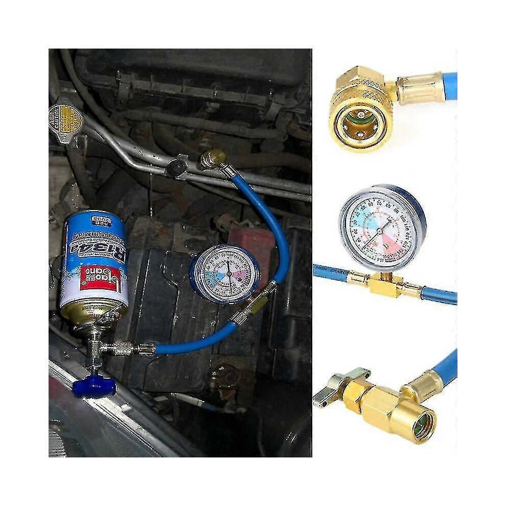 R134a Car Refrigerant Gas Refill Tool With Pressure Gauge Air ...