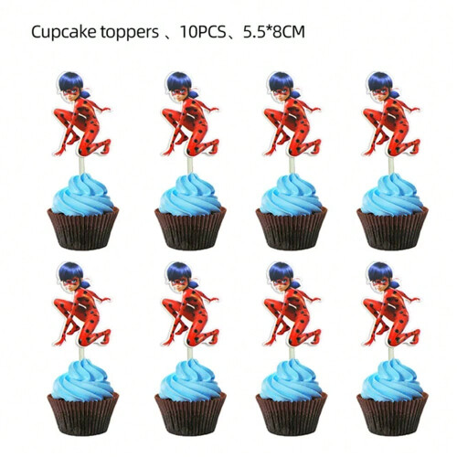 (24pcs cake topper, 10inch) Miraculous Girl Birthday Party Decoration ...