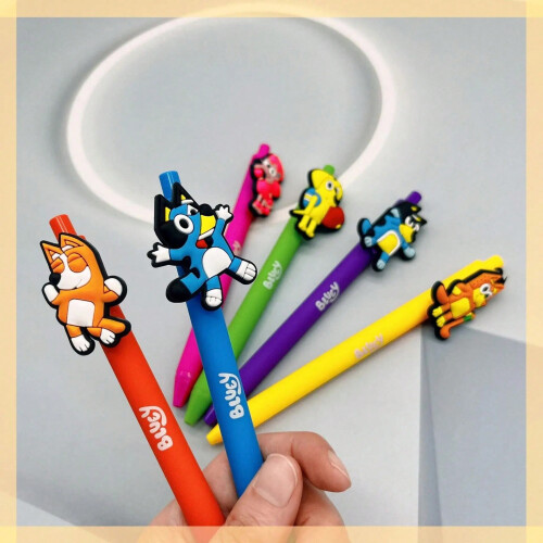 (Mixed 30pcs) 2024 New Bluey Friends Cartoon Pen Bluey Gel Pen Black ...