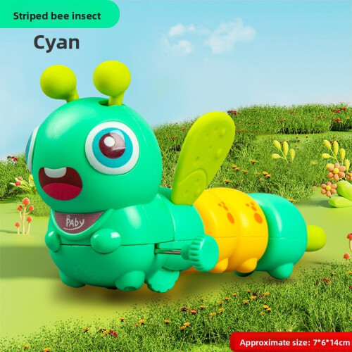 (Blue ) Cartoon Twist Worm Toy Hand Operated Plastic Wiggly Bug Toddler ...
