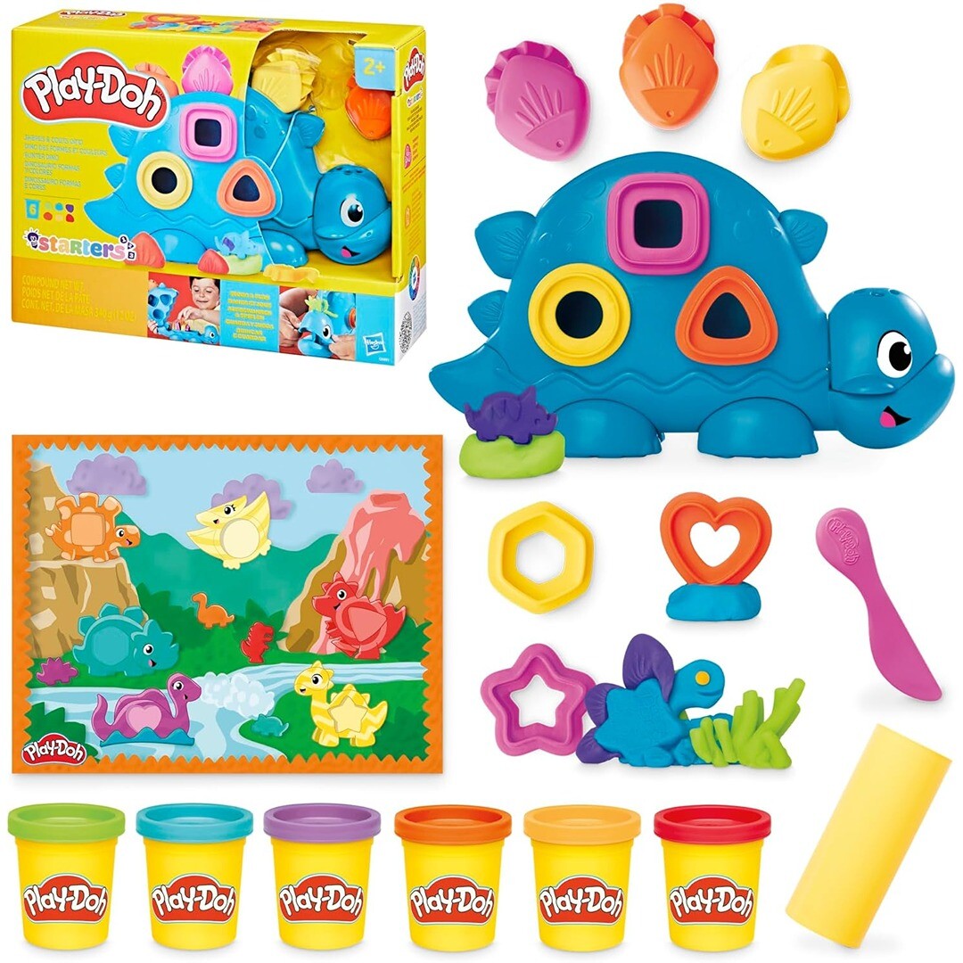 Play-Doh Starters Dino des formes et couleurs, loisirs créatifs de pâte ...