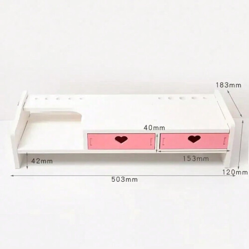 (2 drawers) 2 Drawers Desktop Computer Monitor Increase Rack Monitor ...