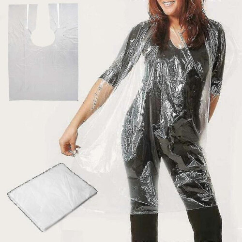 100pcs Disposable Gowns Hairdressing - 90x120cm Plastic Barber Cape ...