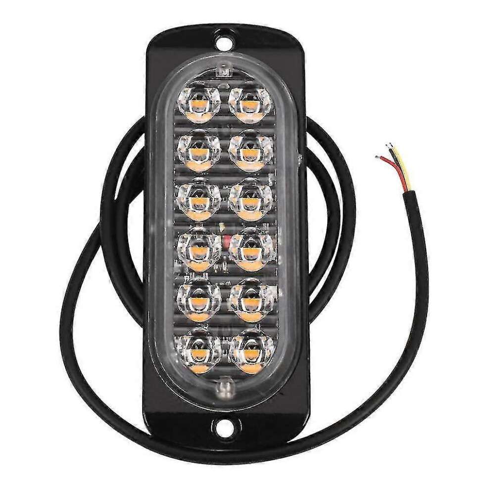 Lot de 4 feux stroboscopiques de secours à 12 LED ambre pour voiture ...
