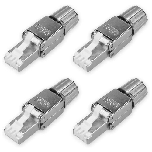 RJ45 Network Connector Pack -Set of 4 Cat6A RJ-45 Connectors -Shielded ...