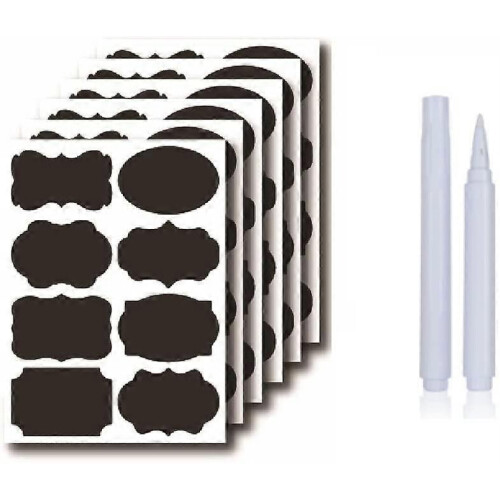 (As show, One size) Jar Labels,Self-Adhesive Black Jar Labels ...