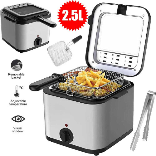 2.5L Electric Deep Fat Chip Fryer Non-Stick Pan & Safe Basket Handle on ...