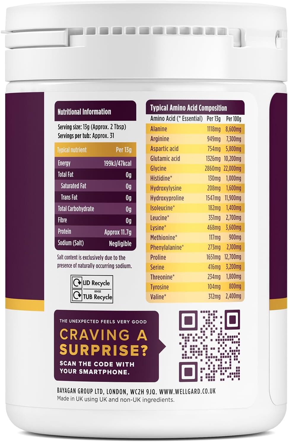 Wellgard Bovine Collagen Powder Peptides Supplement Made in UK on OnBuy