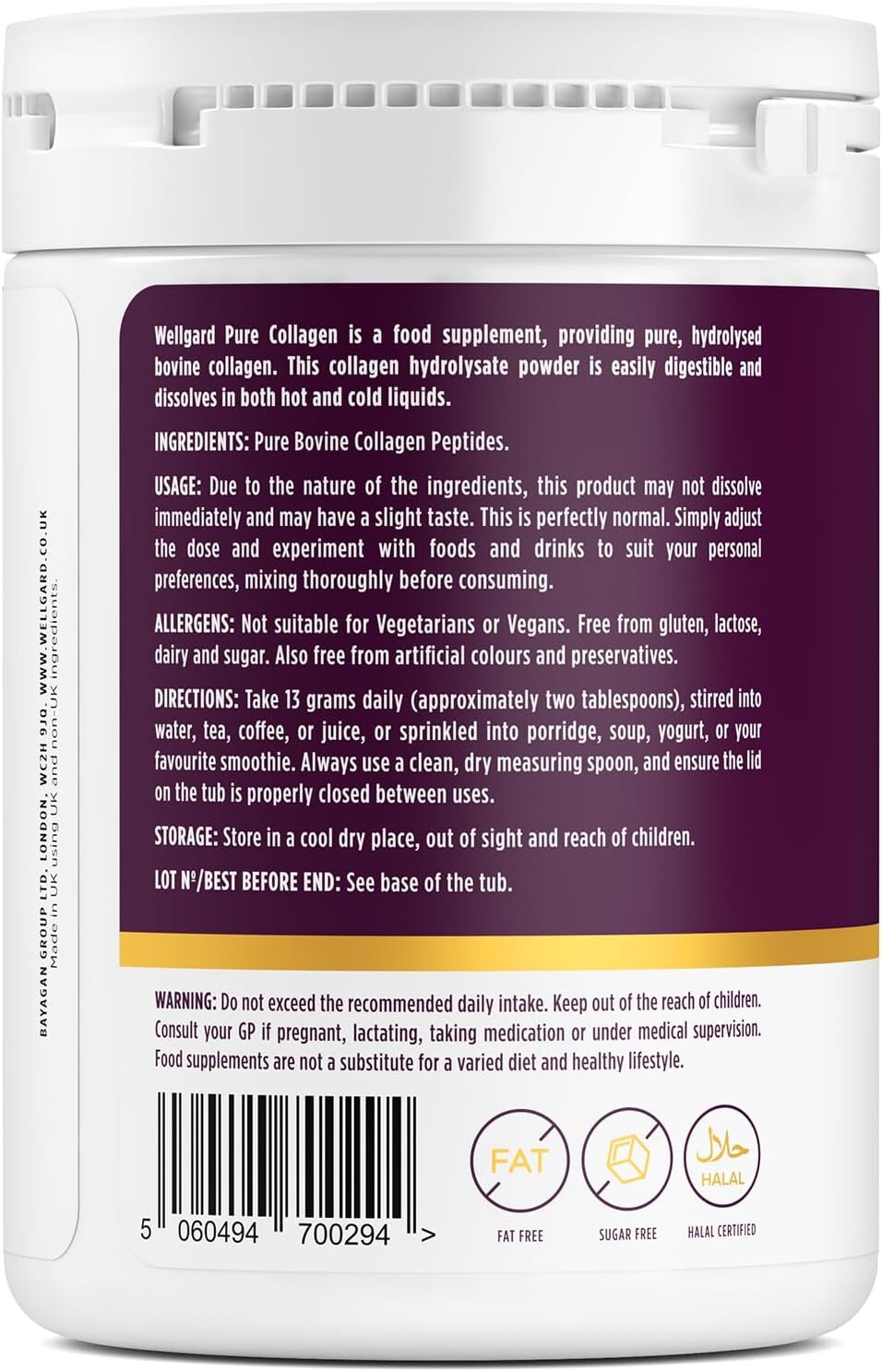 Wellgard Bovine Collagen Powder Peptides Supplement Made in UK on OnBuy