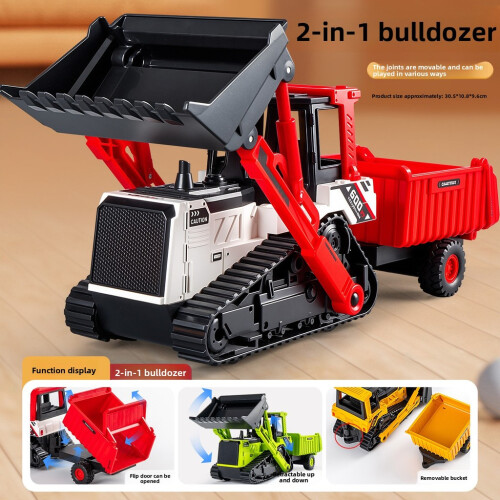 (Red DualHead Bulldozer) Headed Children Double Bulldozer With Digging ...