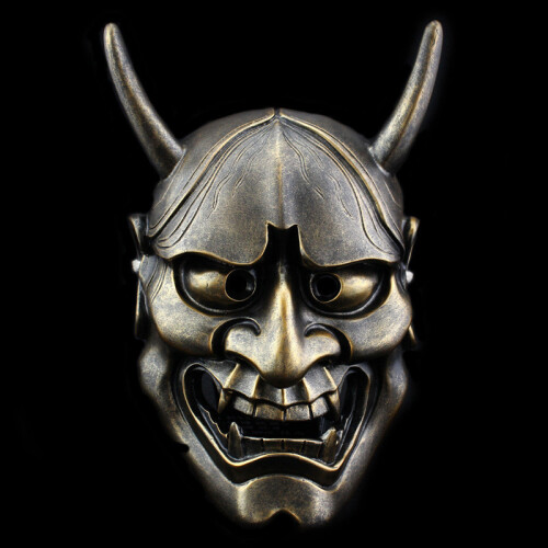 (Copper Mask) Japanese Mask Prajna Halloween Costume Prop Horror Mask ...