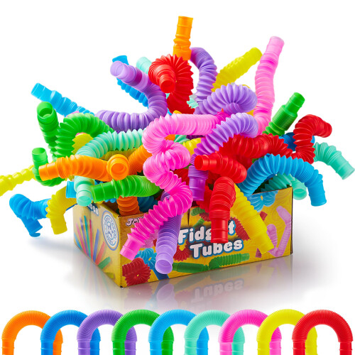 JOYIN 72-pack Pop Tubes Sensorisch speelgoed (klein) Fidget Tubes Feestgunsten - 9 kleuren ...
