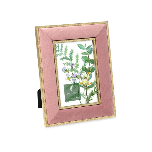Marco de fotos Isaac Jacobs de terciopelo rosa de 10 x 15 cm con doble ...