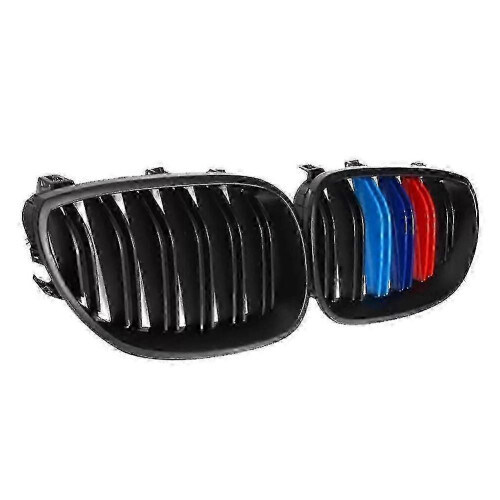 Auto Glanz Schwarz Front Hood Niere Doppel Linie Grill Mesh Sport ...