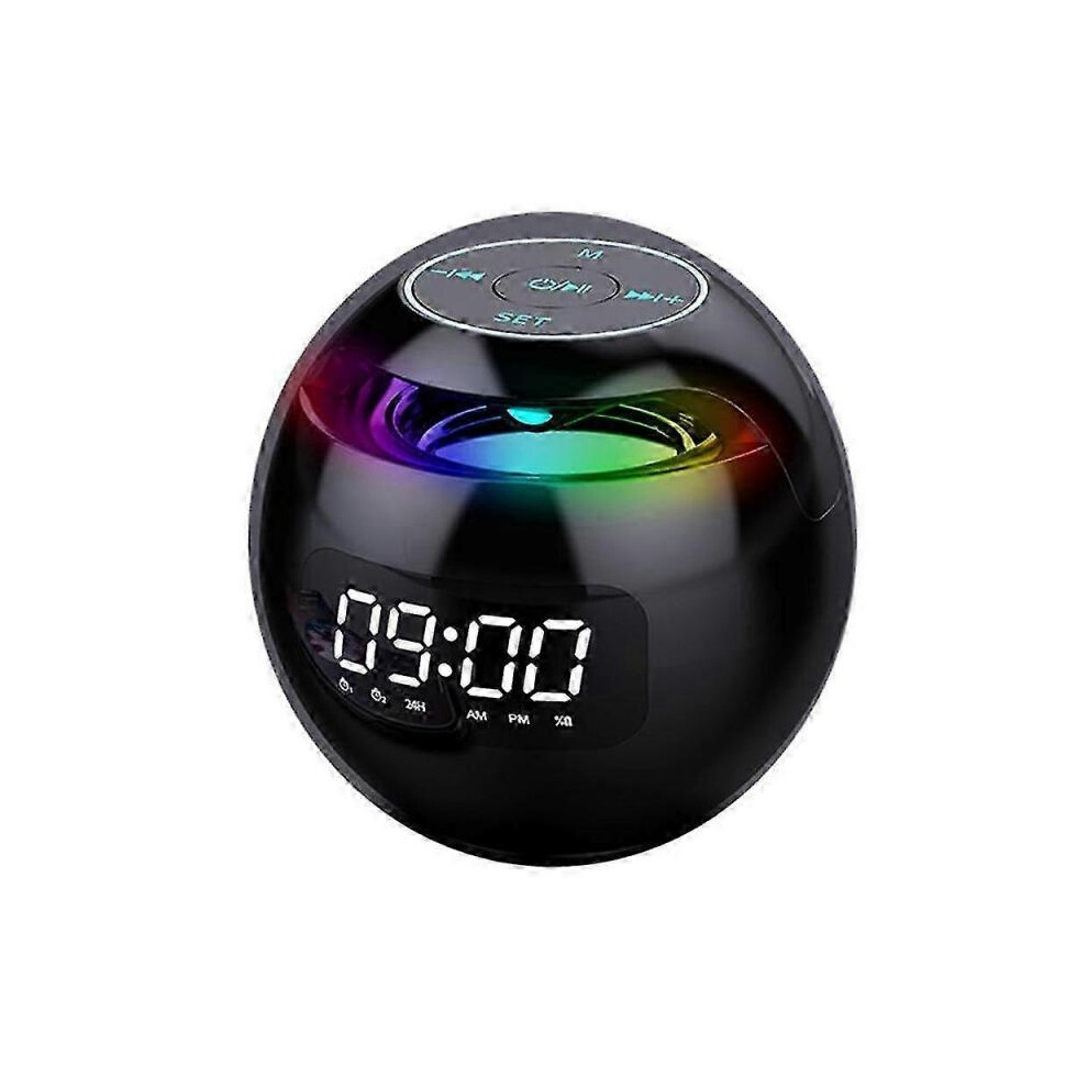 (White) Portable wireless alarm clock bluetooth speaker on OnBuy