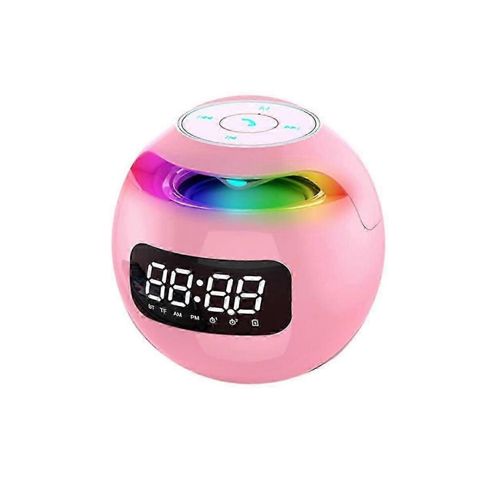 (White) Portable wireless alarm clock bluetooth speaker on OnBuy