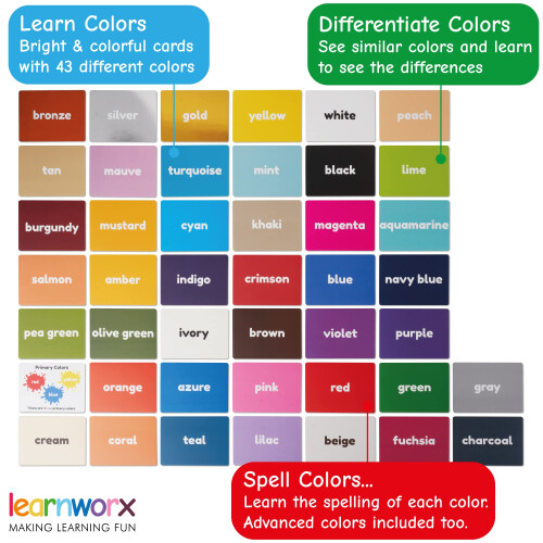 Color Flashcards for Toddlers - 44 Color Cards to Help Learn Colors ...