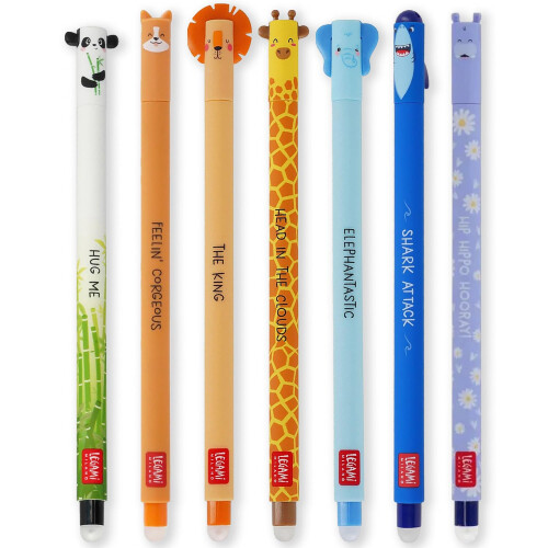 LEGAMI - Set of 7 Erasable Gel Pens with Thermosensitive Erase Ink ...
