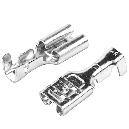 100x6.3mm Uninsulated Female Spade Push On Crimp Terminal 2.5mm² on OnBuy