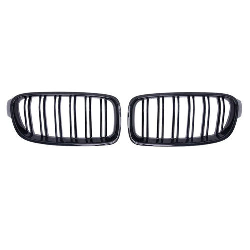 Calandre de voiture noire brillante pour grille centrale à double barre ...