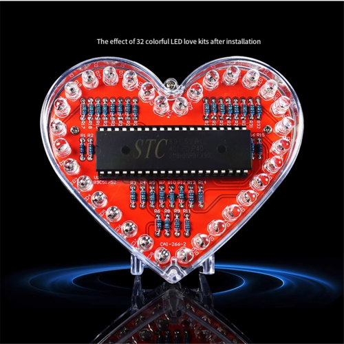 Heart Shaped RGB LED Flashing Light Module DIY Electronic Kit on OnBuy