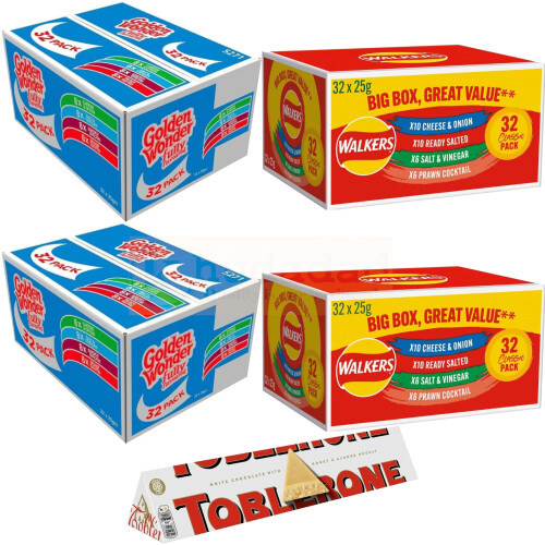 2x Golden Wonder Fully Flavoured Big Box And 2x Walkers Pack Cheese ...
