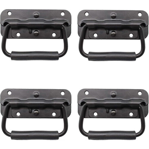 (As show, One size) 4 Pieces Box Handle, Metal Folding Handle, Black ...