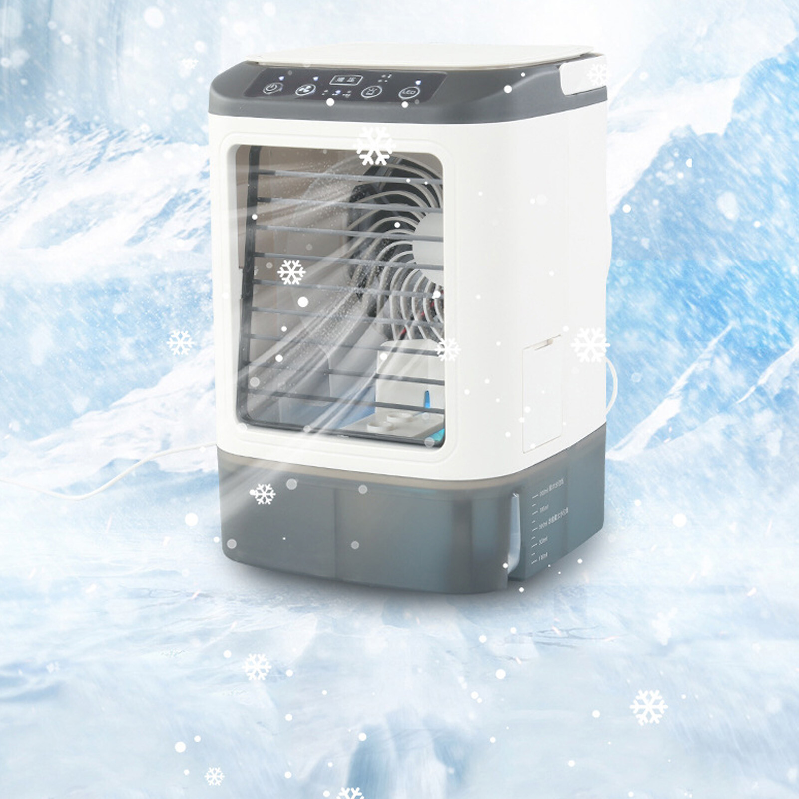 Portable Air Conditioner with 900ML Tank 7 Colors LED Evaporative Air Cooler 2 Levels Humidifier ...