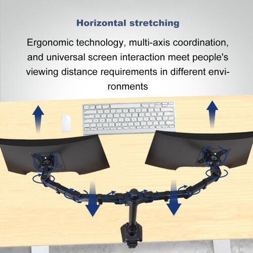 Dual Monitor Mount Aluminum Alloy 360 Rotating Monitor Stand Holds 17 ...