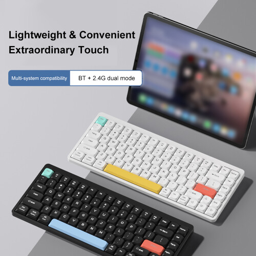 iBlancod Dual-mode Wireless Keyboard 2.4G+BT5.0 K84 Keyboard Low Axis ...