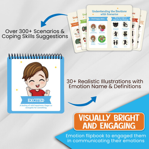 32 Different Emotions/Feelings Flip Book Teaching Children Emotions ...