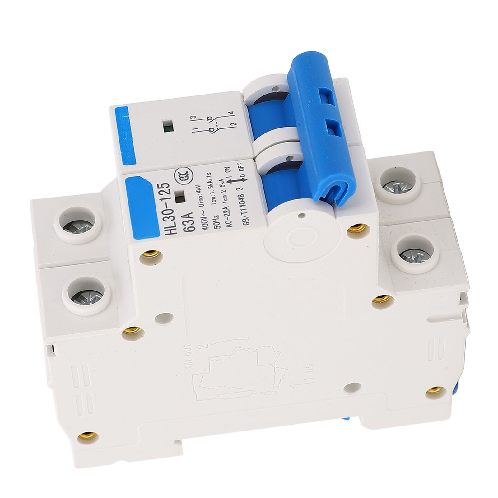 Isolator Switch 2P 400V 63A Shunt Release PC Casing Miniature Circuit ...