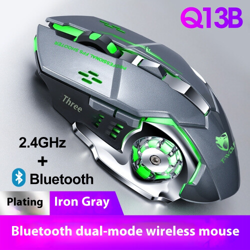 (grey, Q13B) gaming wireless mouse dual-mode Bluetooth rechargeable ...