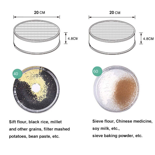 Flour Sifter Fine Mesh Sifter Flour Sieve Stainless Steel Round Sifter ...