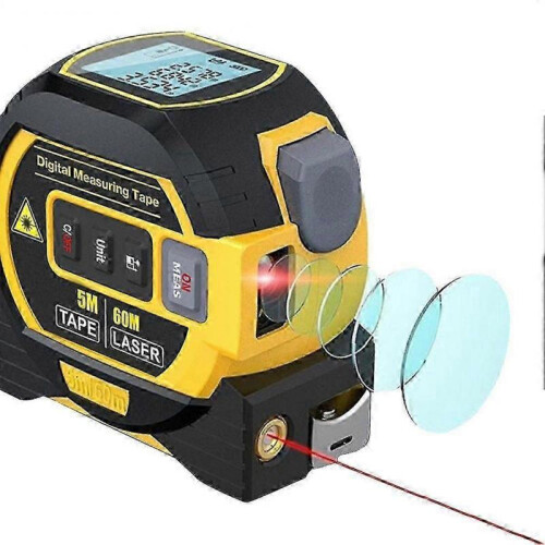 (60M, Yellow) 3-in-1 Tape Measure with Ranging & Crosshair, Portable ...